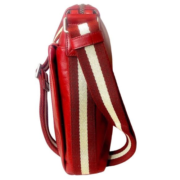 Bally | Bags | Bally Red Leather Top Zip Crossbody Shoulder Bag W Red ...